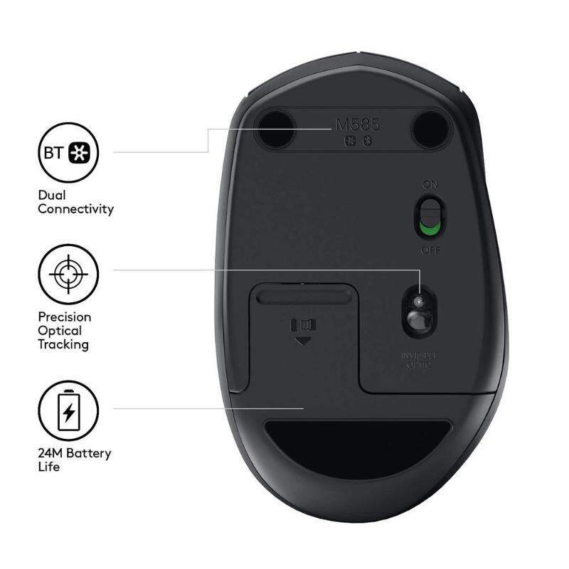 Logitech M590/M186 Wireless Mute Mouse 2.4GHz Unifying Dual Mode 1000 ...
