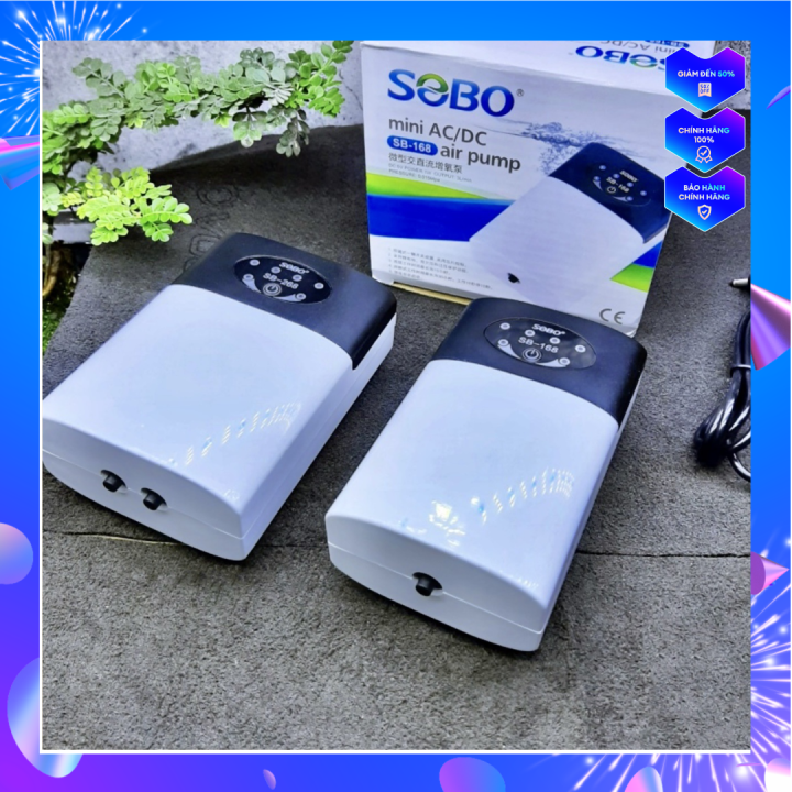 Máy sủi khí tích điện SOBO dùng cho hồ cá. Siêu êm [1 vòi SB-168 - 2 vòi SB-268 ] | Lazada.vn