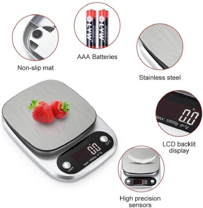 10kg Multifunction Accurate Electronic Digital Kitchen Scale Accuracy ...