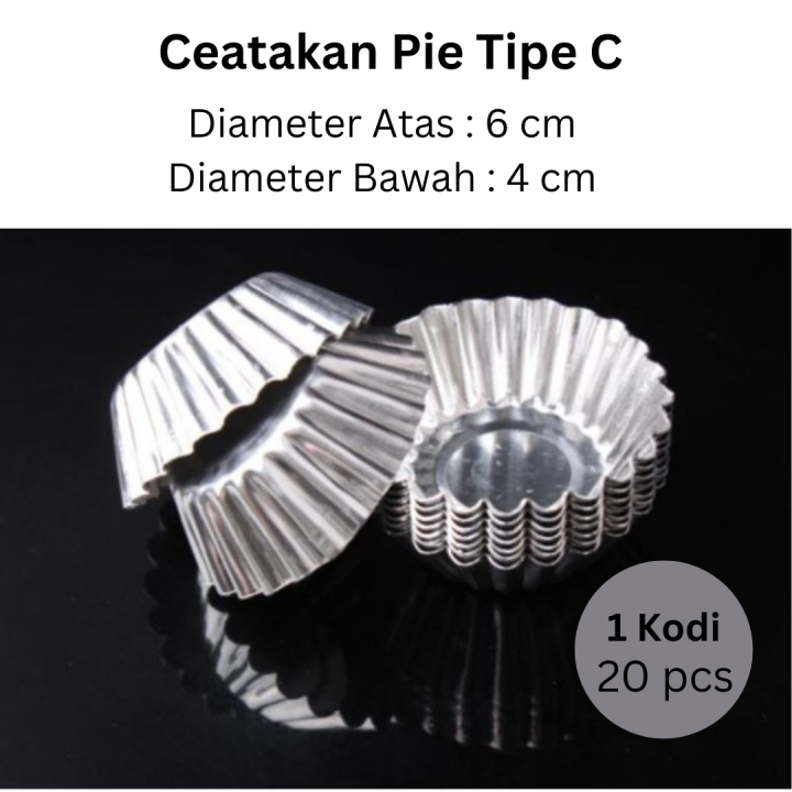 Cetakan Pie Alumunium Tipe C 1 Kodi 20 pcs | Lazada Indonesia