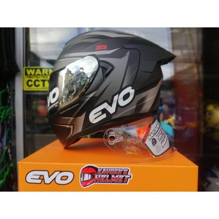 EVO GT-PRO PRECISION MATTE GRAY FREE EXTRA LENS FULL FACE HELMET ...