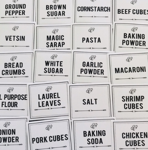Condiments Sticker (white), Label, Waterproof, Vinyl Sticker, Laminated ...