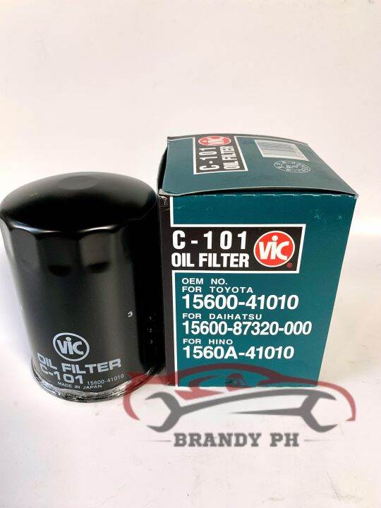 Oil Filter Toyota Revo Hiace Hilux 2L 3L VIC C-101 | Lazada PH