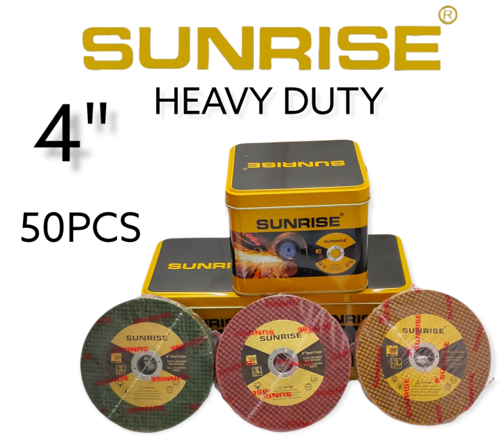 Sunrise Heavy Duty Super Thin Cutting Disc 4" (50 PCS) Red/Green/Gold ...