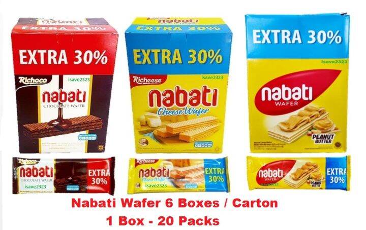 Nabati Wafer Extra 30% - Richeese / Richoco / Peanut Butter (1 Carton ...