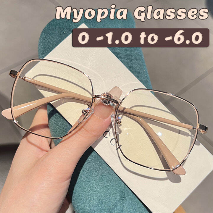 Graded Myopia Eyeglasses For Women Anti Radiation Glasses with Degree -100 To -600 High Quality ...