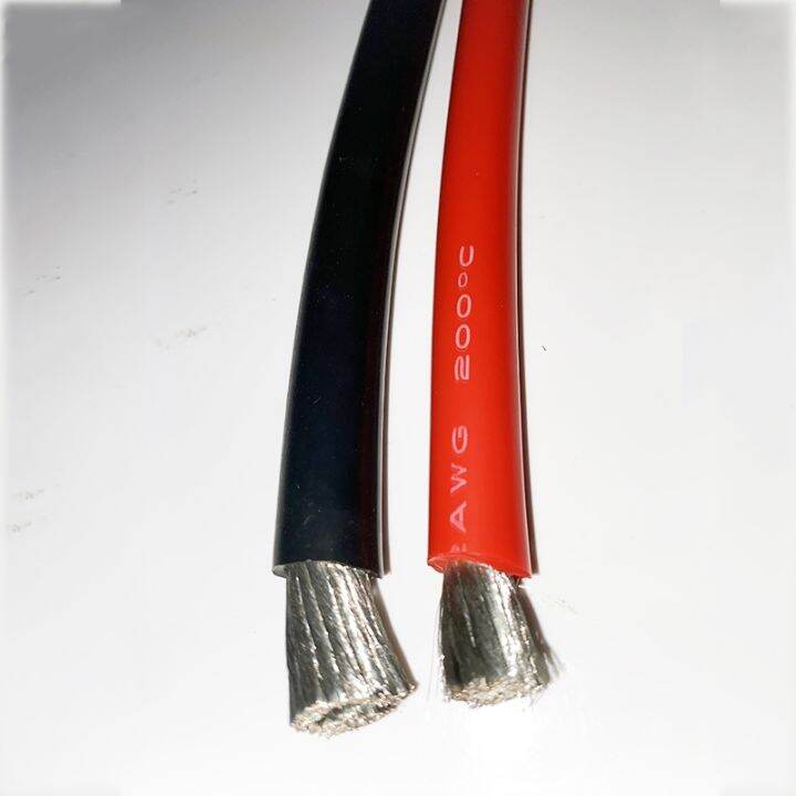 Original Cables silica gel Silicone Rubber Soft Wire Cable Red Black 6 AWG 7 8 10 12 14 awg ...