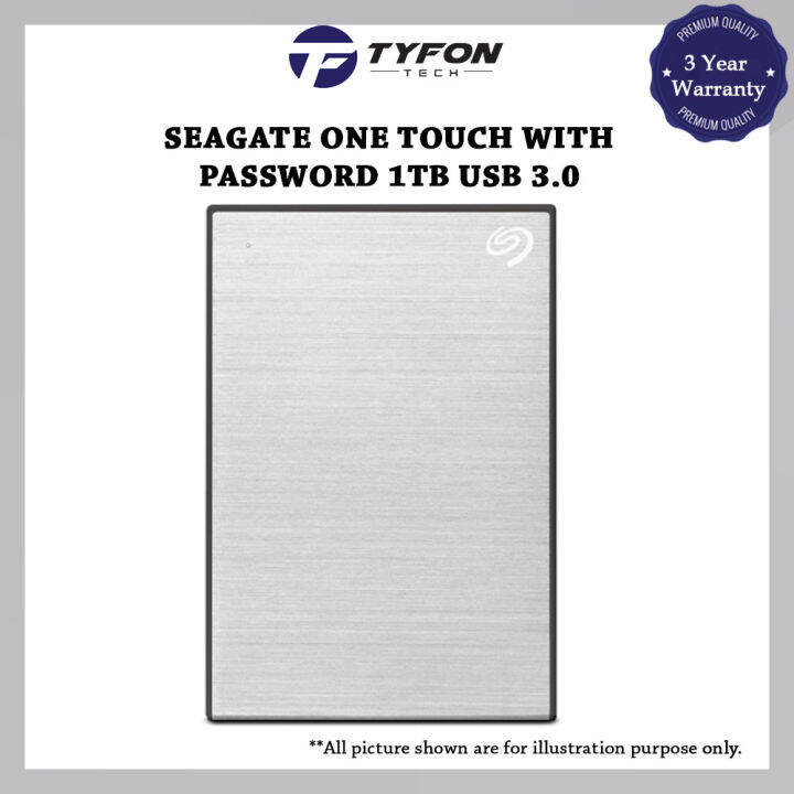 Seagate One Touch With Password 1TB USB 3.0 STKY1000401 Portable Slim ...