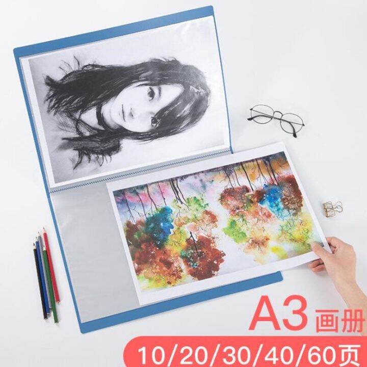 A3 Display Book 8K Transparent Insert Folder Drawing Album Art Sketch ...