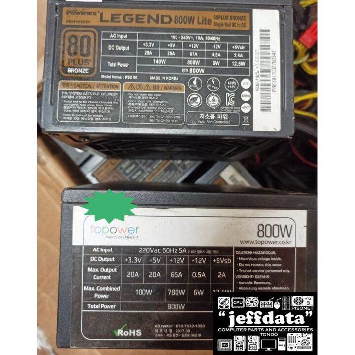 PSU Tru Rated Power supply 800watts with six pin Assorted ( 600w 700w T ...