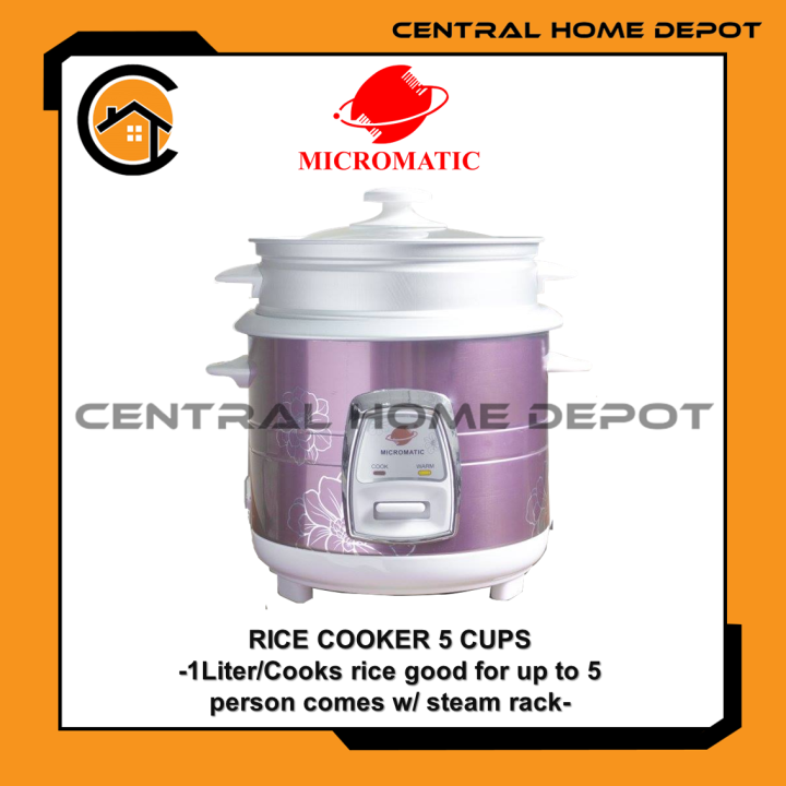 Micromatic Rice Cooker 1.0 Liter (5 Cups) w/ Steamer Rack / MRC-538D ...