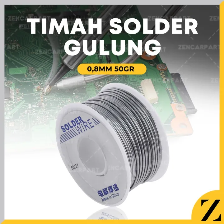 Lead Roll Soldering Timah Kawat Solder Gulung Diameter 0,8mm 50g 63/37 ...