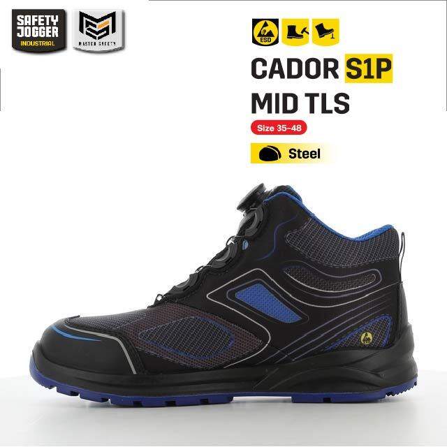 [รับประกัน 3 เดือน] Safety Jogger รุ่น CADOR S1P MID TLS รองเท้าเซฟตี้หุ้มข้อ ไม่มีเชือก หัว ...