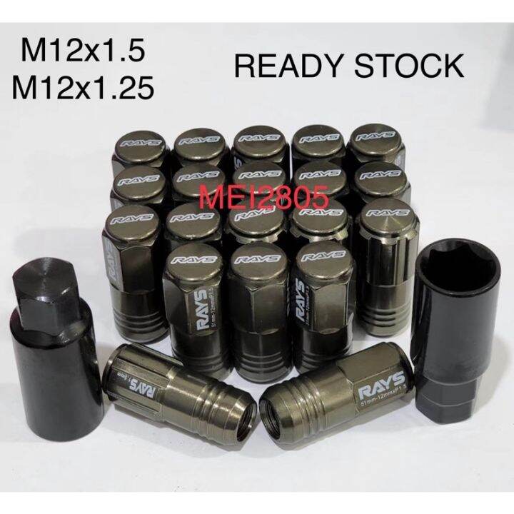 ☀Rays Racing Nut Lock (Tayar Nut Panjang) Wheel Nut Sport Rim (Besi ...