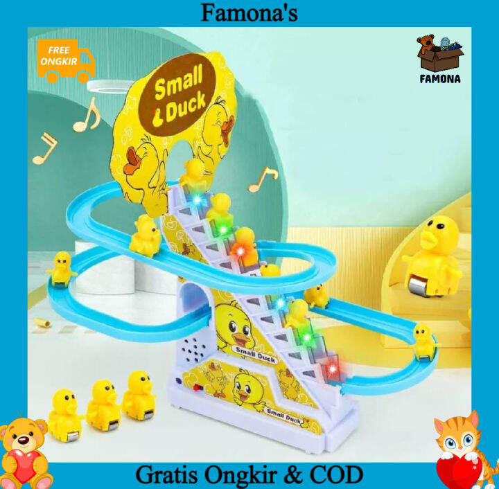 (BISA COD) Mainan Track Tangga Small Duck Bebek Kuning Perosotan Dengan ...