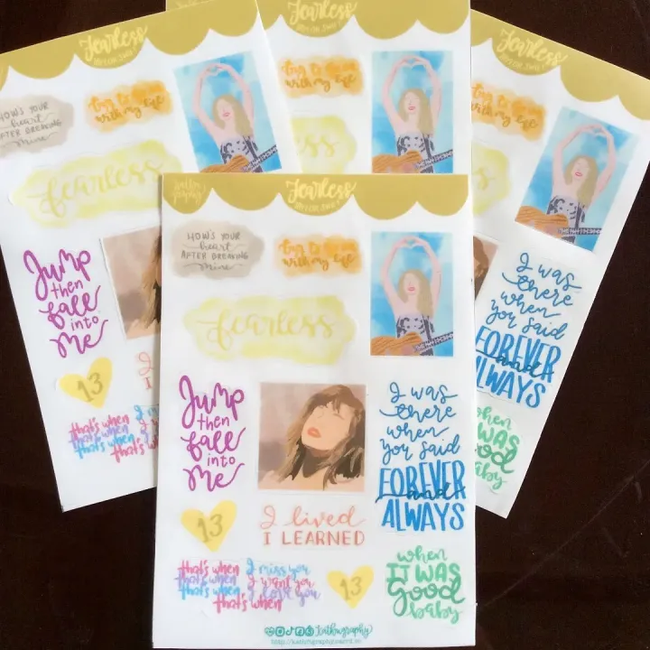 Taylor Swift Fearless Taylor's Version Sticker pack, Fearless era ...