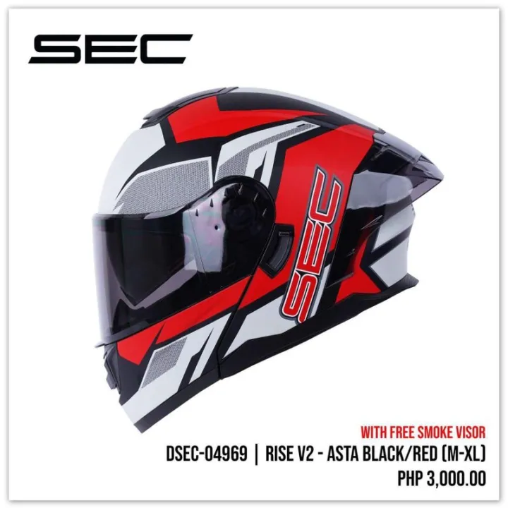 durable Sec rise v2 asta bk/red helmet | Lazada PH