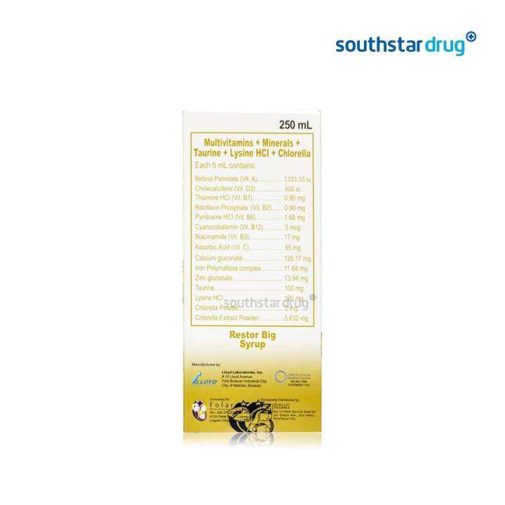 Restor Big EF Multivitamins 250 ml Syrup | Lazada PH