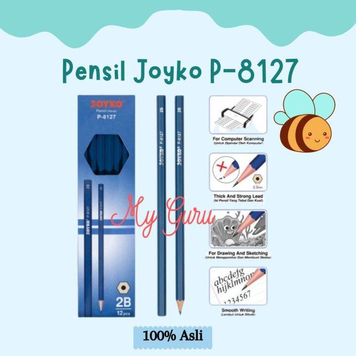 [PAK] PENSIL 2B JOYKO P-8127 PENSIL TULIS KAYU (12 PCS) | Lazada Indonesia