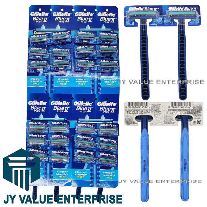 GILLETTE BLUE 2 Plus Disposable Razor (1 Card x 24 Units) | Lazada