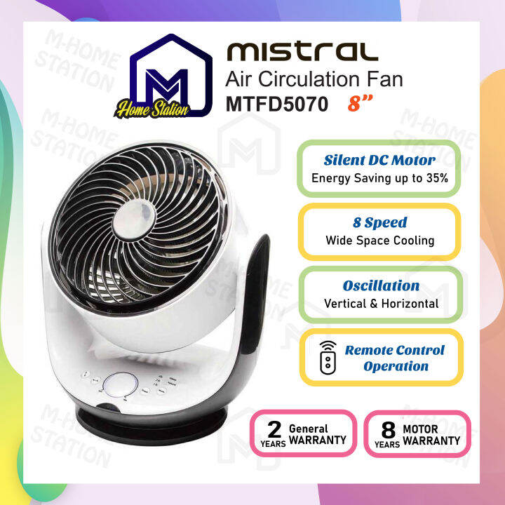 Mistral 8" MAIRA DC Motor Air Circulation Fan with Remote Table Fan ...