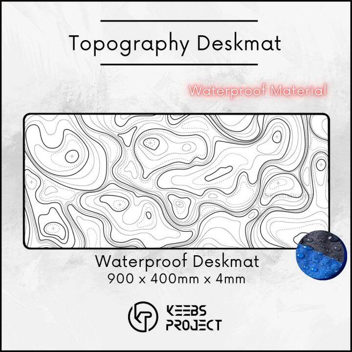 [READY STOCK] Topography Deskmat - Black - White - Laser - WATERPROOF ...