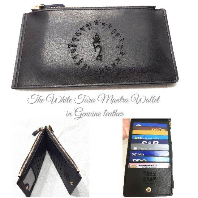 Genuine Leather White Tara Mantra Wallet in black | Lazada PH