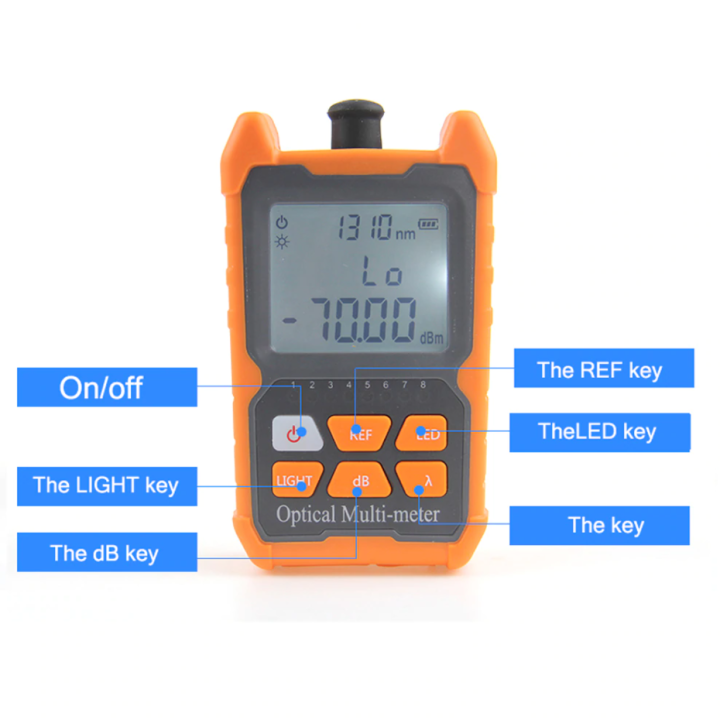 Portable Mini Fiber Optical Power Meter with LED Light Network Cable ...
