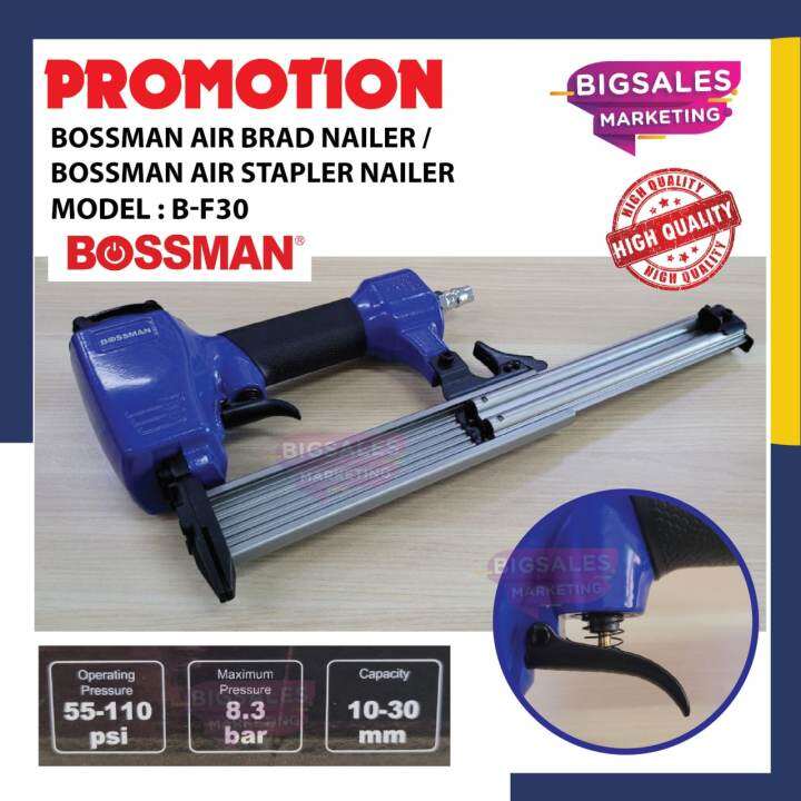 BOSSMAN F30 Professional Pneumatic Air Nailer Nail Gun / Staple Gun ...
