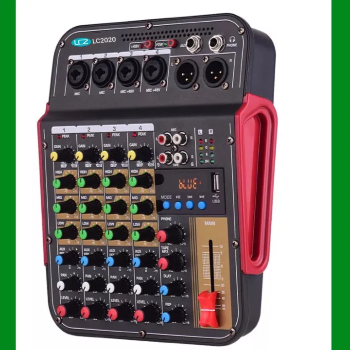 LCZ Muslady TM4 ดิจิตอล 4-Channel Audio Mixer คอนโซลผสมในตัว Phantom ...