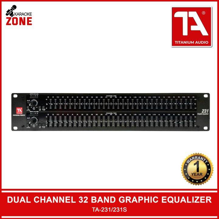 Titanium Audio TA 231 Dual Channel 31 Band 2 Series Graphic Equalizer / Titanium Audio Equalizer ...