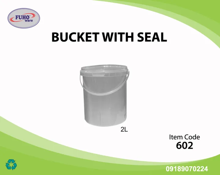 FUHO 2 Liters Bucket with seal 6 pcs. (pail, container, food keeper ...