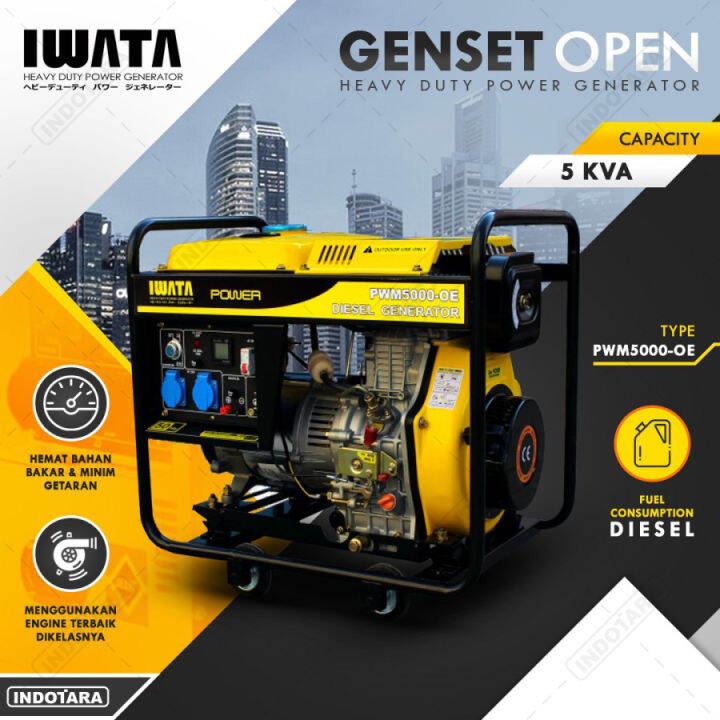 Genset Diesel IWATA 5KVA Open - PWM5000-OE | Lazada Indonesia