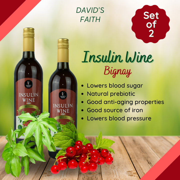 (Set of 2!!!) David's Faith Insulin Wine (2x) 750ml Bignay Flavor, 100% ...