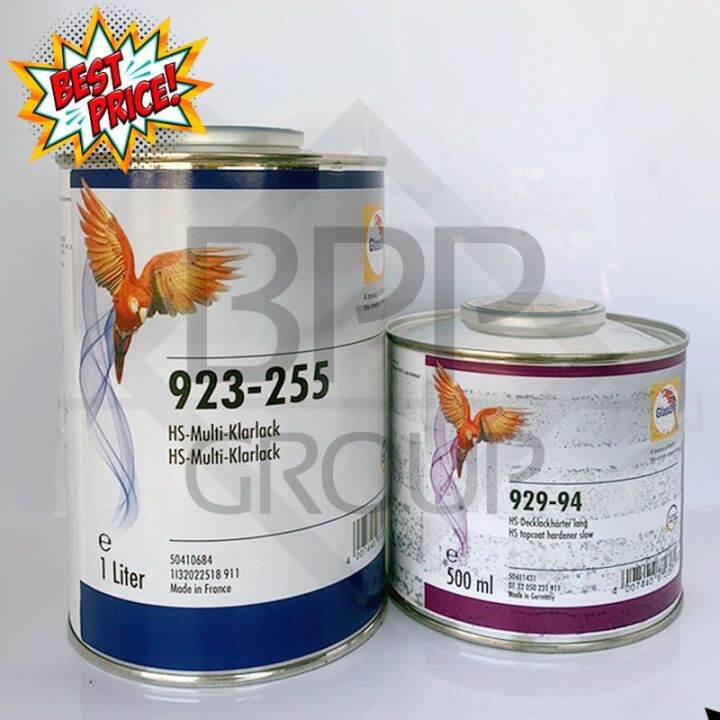 แลคเกอร์นกแก้ว Glasurit 2K 2:1 High Solid [923-255 + 929-94] ชุดขนาด 1L + 0.5L #ครีมลบรอย #ลบรอย ...