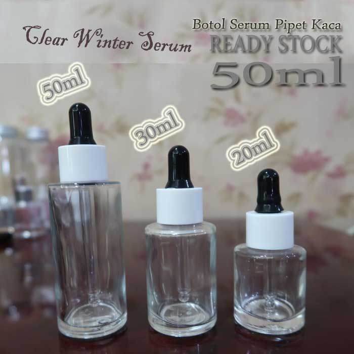 Botol Serum 30ml Botol Obat Tetes Pipet Kaca Bening Transparant 30 ml ...