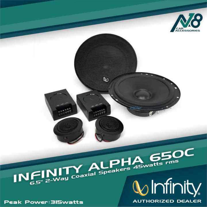 INFINITY Alpha 650C 6.5" 2-Way Component Speaker System 45watts rms ...