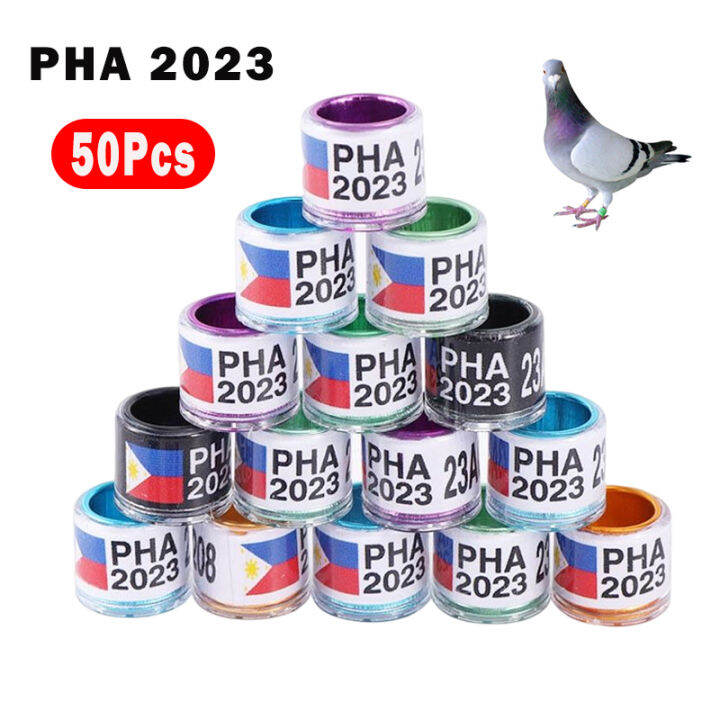 50Pcs 2023 PHA ring Aluminium Pigeon ring 2023 Dove Bird digital foot ...
