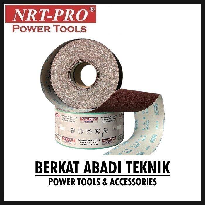 NRT-PRO Amplas Roll 4" Kertas Kain Meteran Per 1 Meter Grit Grade 60 80 ...