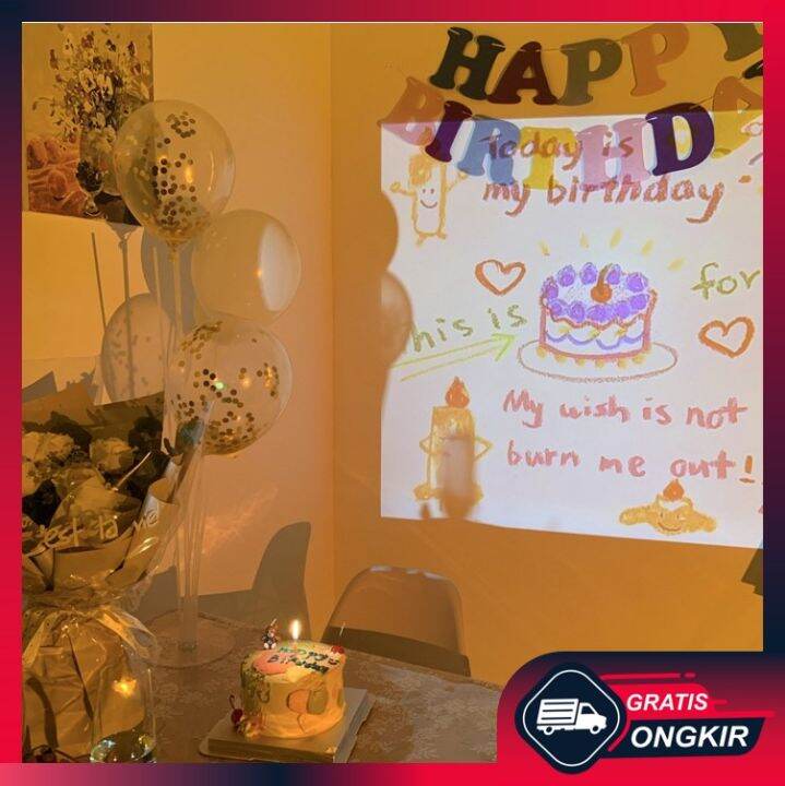 Gratis Ongkir - Proyektor Mini Ulang Tahun Portable / Proyektor Mini ...