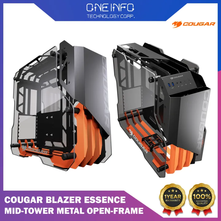 COUGAR BLAZER ESSENCE MID-TOWER METAL OPEN-FRAME GAMING CASE W/TG (M ...