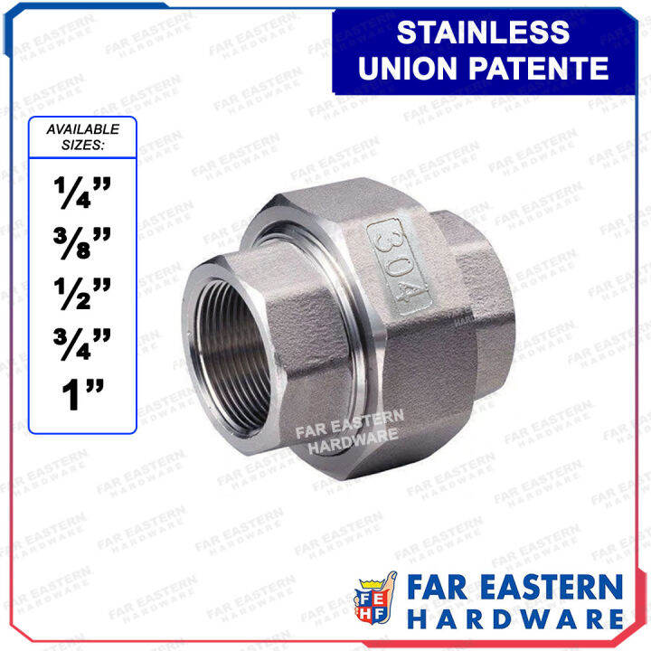 Stainless Fittings 304 Union Patente w/ Thread 1-1/4" 1-1/2' 2" | Lazada PH