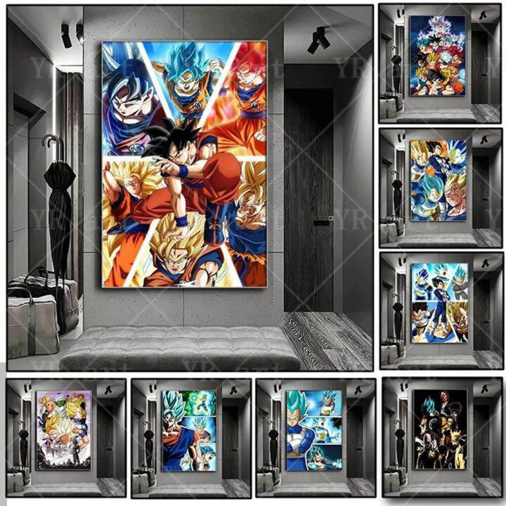 Super Saiyan Kakarot Vegeta Mural Art: Premium Dragon Ball Anime Canvas ...