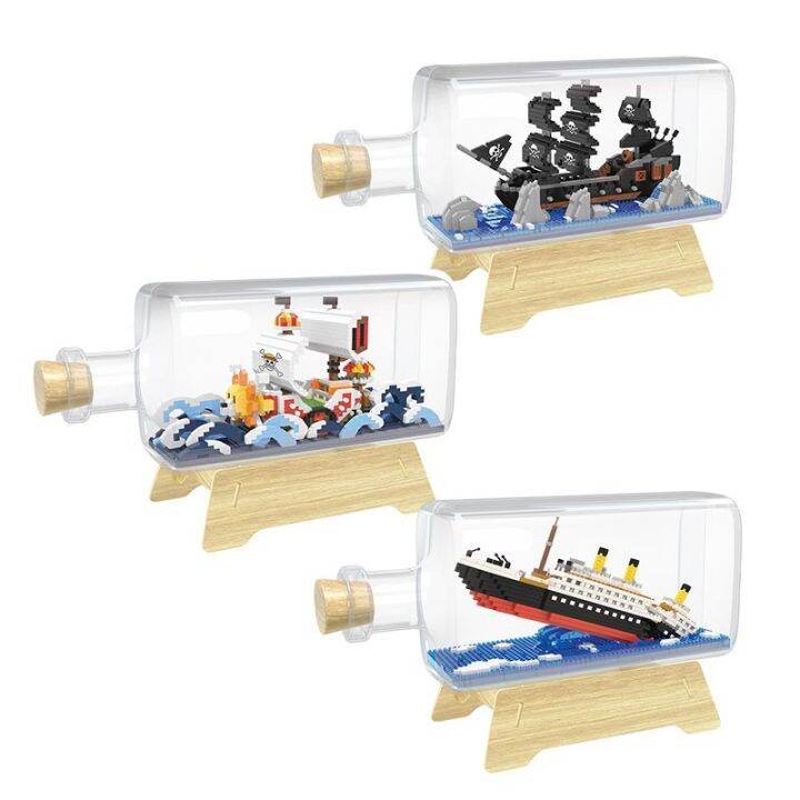 One Piece Thousand Sunny In Bottle Mini Building Blocks Titanic Black