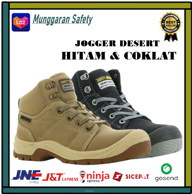 Sepatu Safety Jogger Desert S1P Black, Cream - Safety Shoes Ujung Besi ...