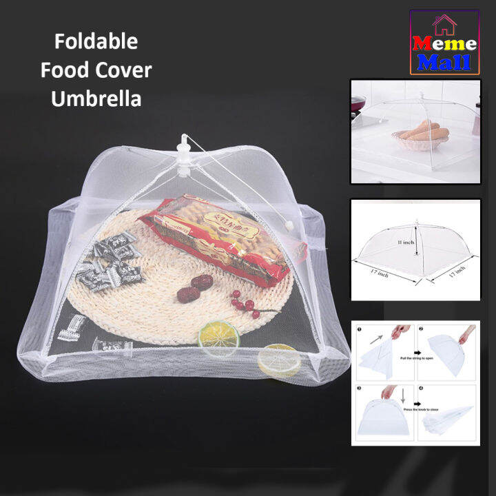 Automatic Foldable Food cover Umbrella Mesh Covers Tudung Saji Makanan ...
