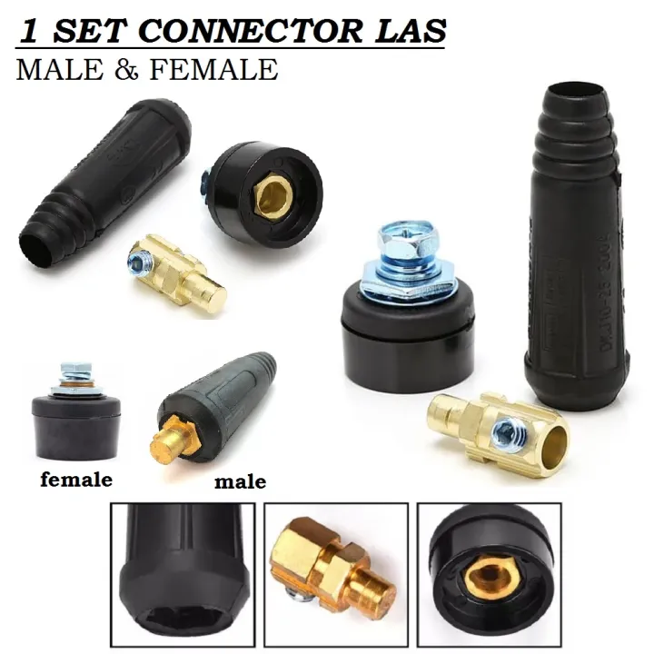 1 Set Connector Plug Las Male Female - Sambungan Kabel Colokan Mesin ...