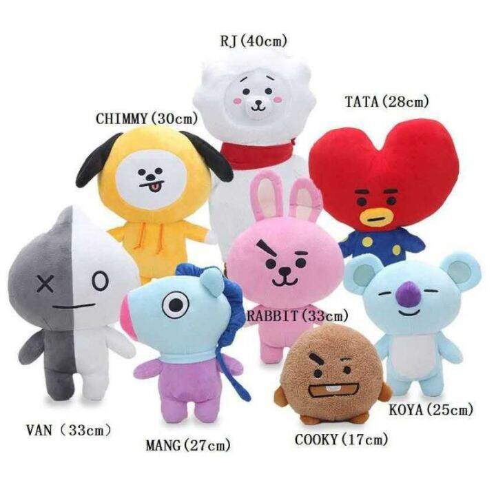 ⊿Happy #7inch Bt21 stuff toy Chimmy, cooky and tata bts stuffed toy ...