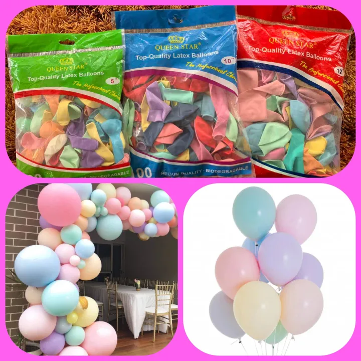 2K Party Shop 100pcs/Pack 12 inches Pastel Colorful Latex Party Balloon ...