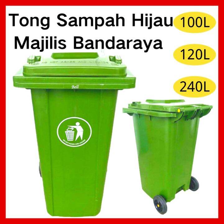Tong Sampah Hijau Besar Majilis Bandaraya Green Dustbin SWM Outdoor ...